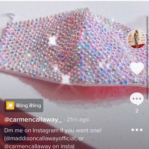 Swarovski | Accessories | Handmade Swarovski Crystal Face Mask | Poshmark